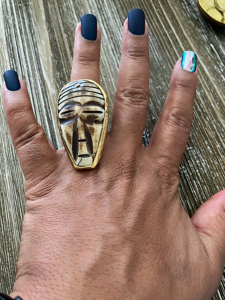 African Mask Ring – UppityStyle